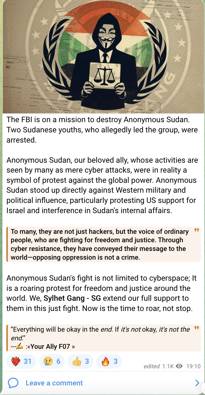 Anonymous Sudan's Post Arrest Cyber Chaos [Threat Note Guide]